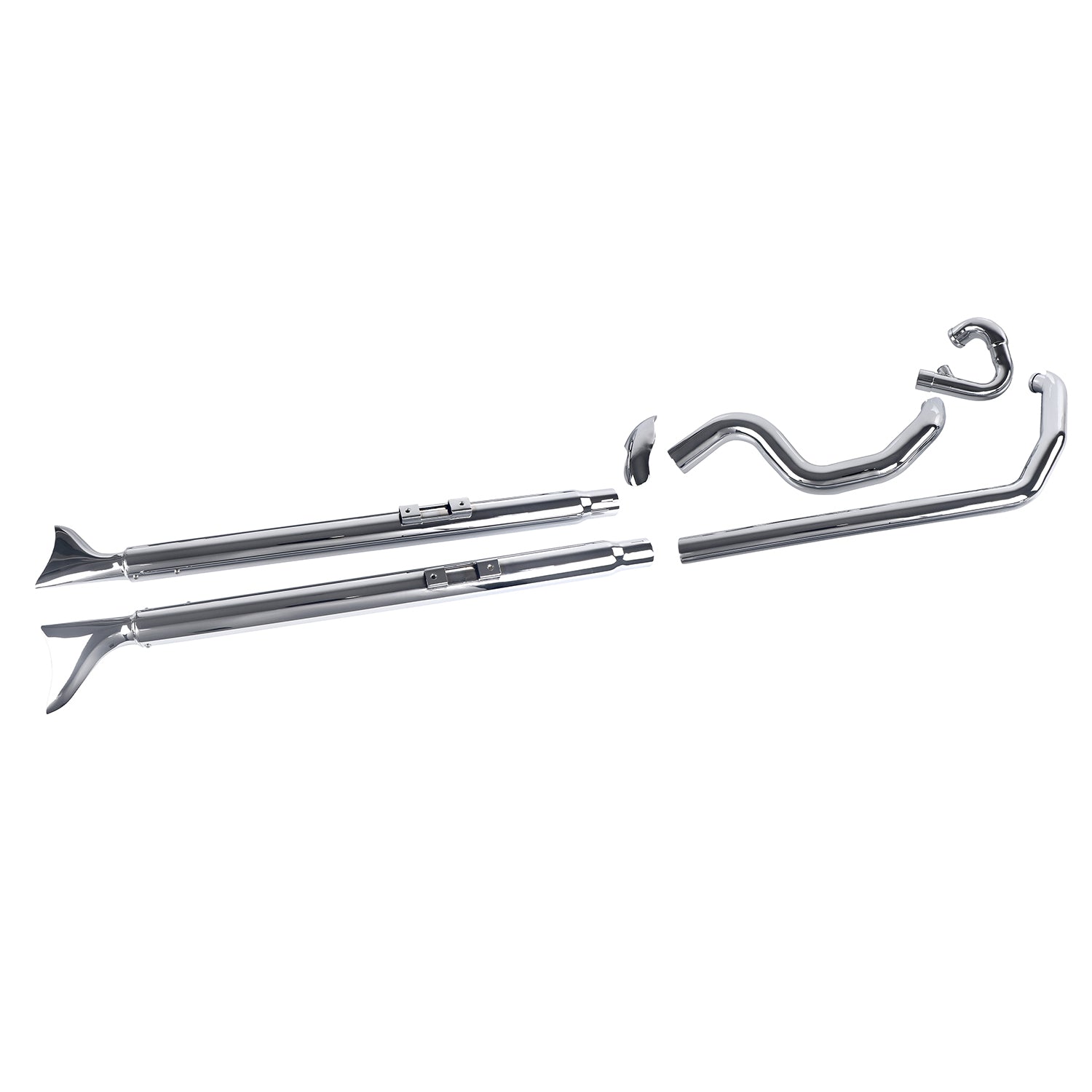 True Duals With Fishtail Mufflers for Harley Softail 2007-2017 with 39