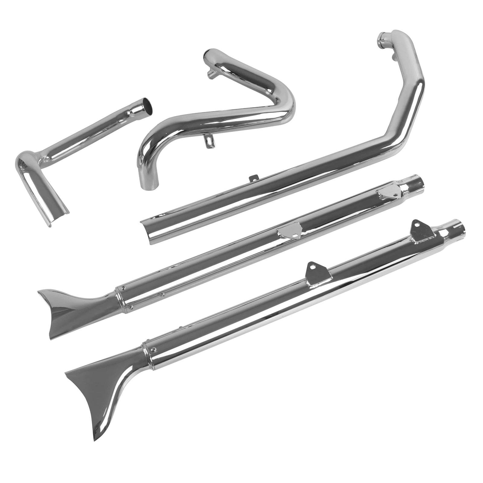 SHARKROAD True Dual Headers with Fishtail Mufflers for Harley Softail