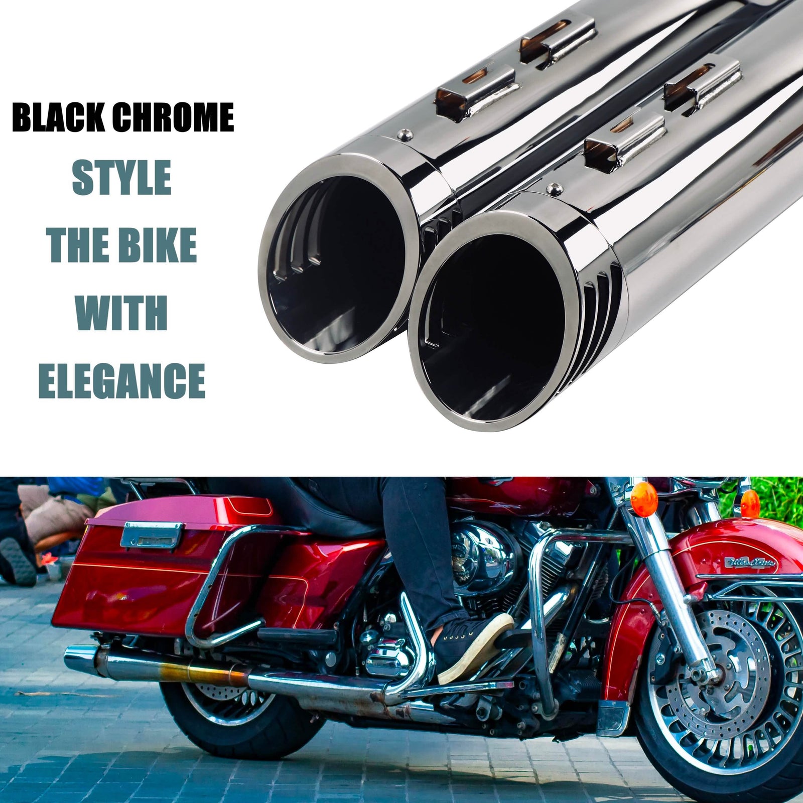 Sharkroad 4.5 inch Slip-On Mufflers for 1995-UP Harley Touring - Torch