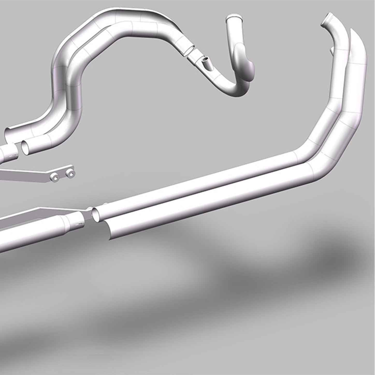 2 into 2 36 inch Fishtail True Dual Exhaust Systems for Harley Softail