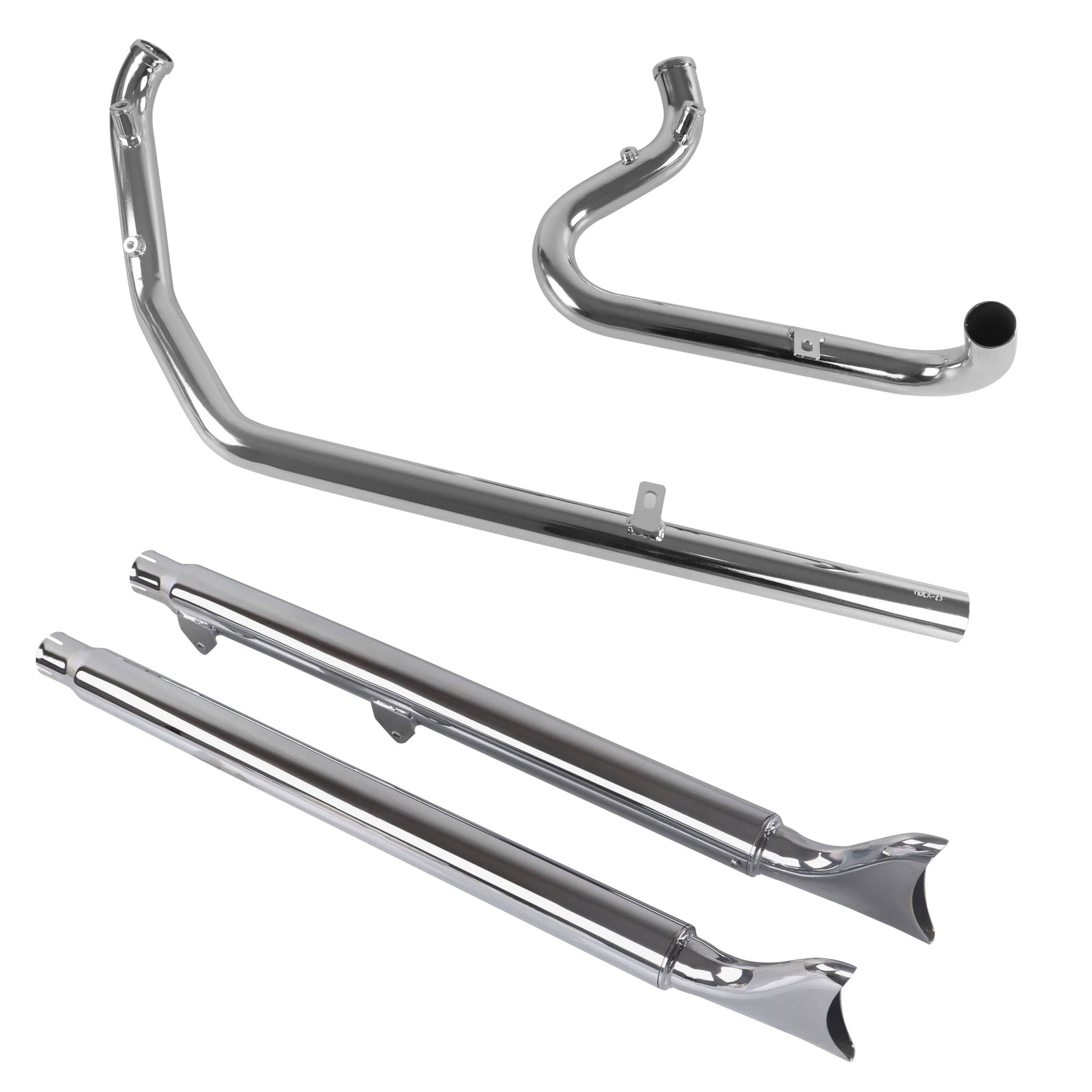 SHARKROAD True Dual Headers with Fishtail Mufflers for Harley Softail