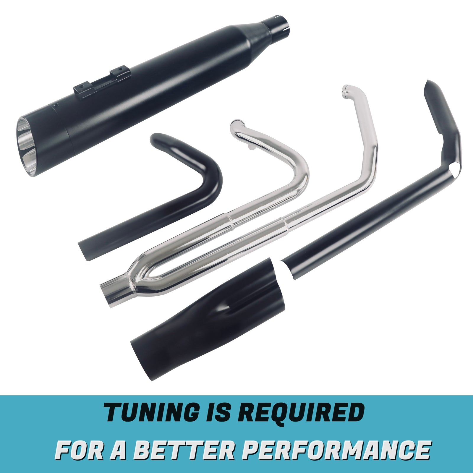 SHARKROAD Rumble Tone 2 Into 1 Exhaust For Harley Touring Exhaust 2017