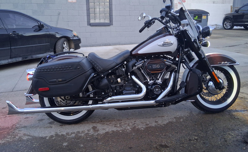 Sharkroad Cholo Style 33 inch True Dual Fishtail Exhaust for Harley So