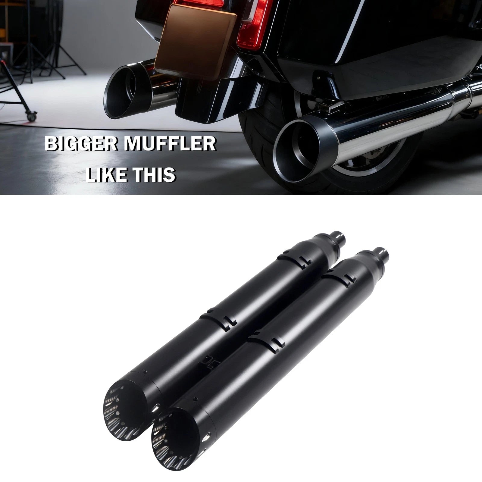 4.5'' Slip-on Black Mufflers for Indian Baggers 2014-up, Performance a