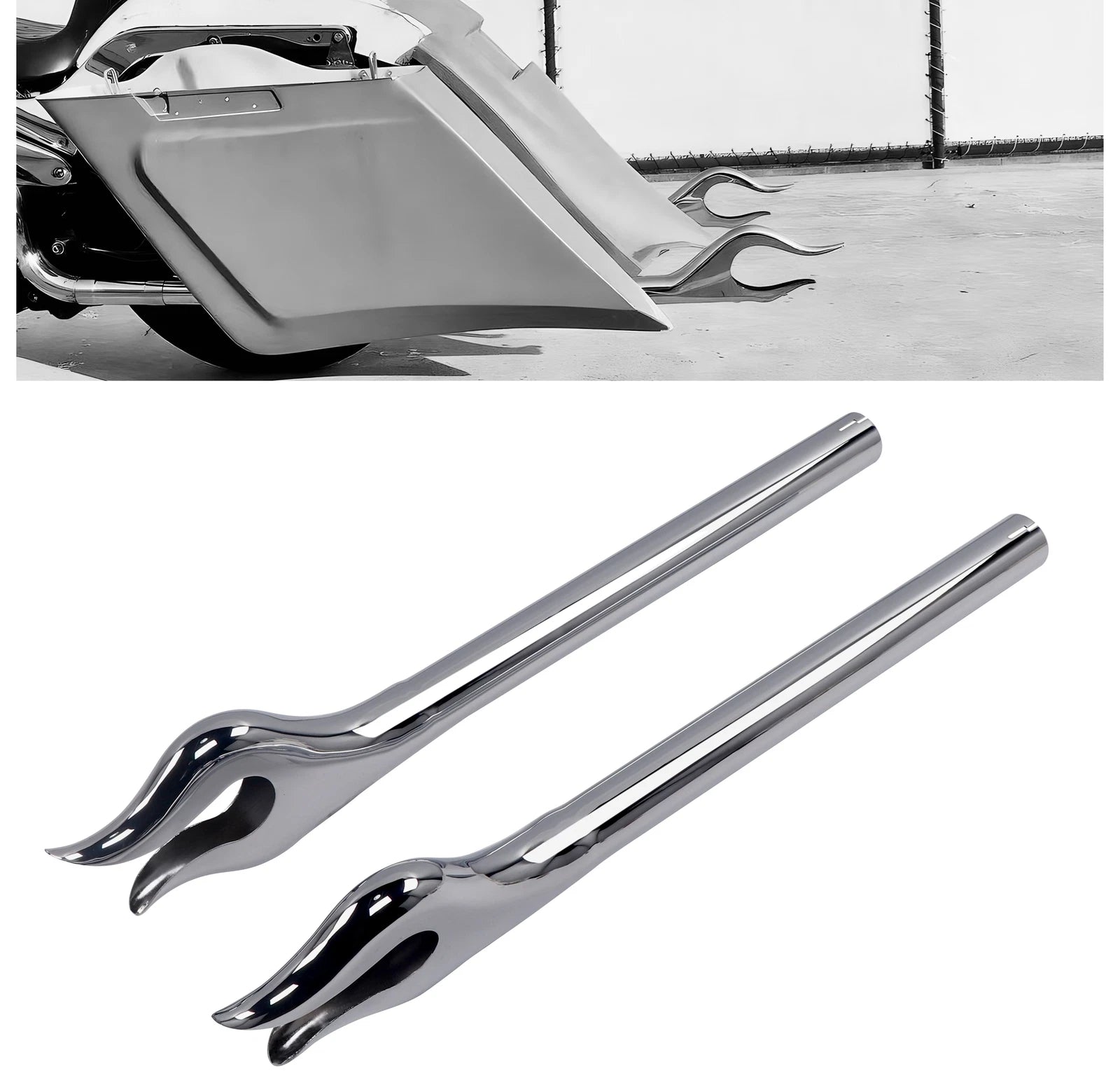 Universal Muffler Extension W/ 1-7/8'' Fishtail Upgrading End for 1-3/